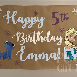 Frozen Inspired Painted Banner, Custom Hand Painted Party Sign - Etsy
