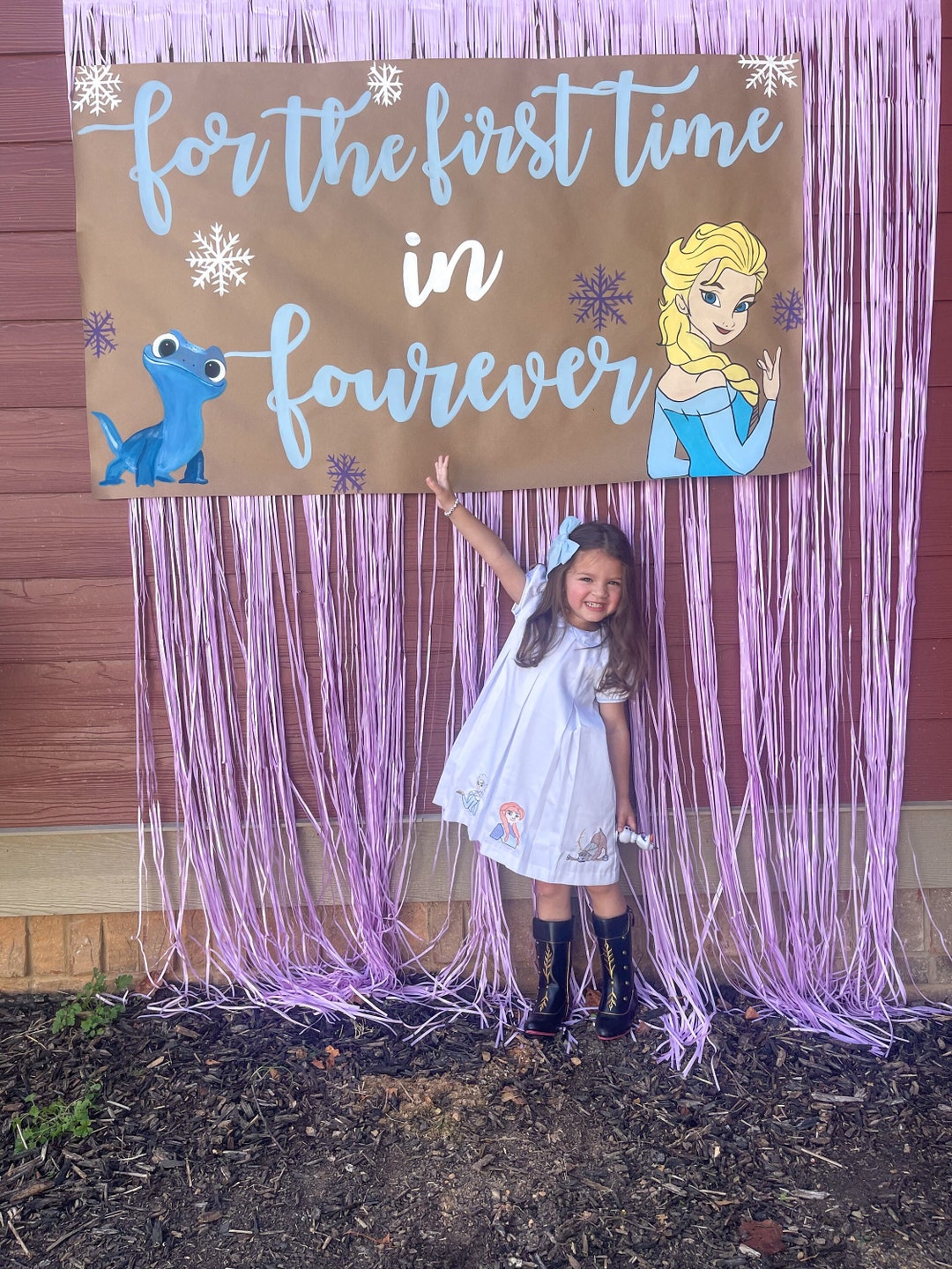 Frozen Inspired Painted Banner, Custom Hand Painted Party Sign - Etsy
