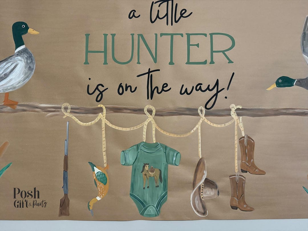 Baby Shower Hand Painted Banner, Mallard Duck Hunting Theme - Etsy