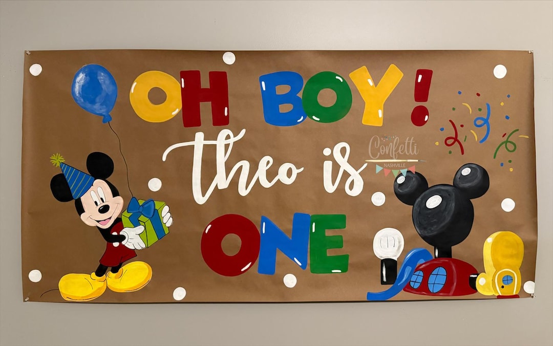 Mickey Mouse Clubhouse Inspired Birthday Banner, Oh Toodles, Colorful ...