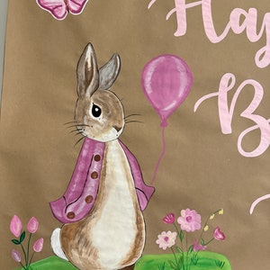Peter Rabbit Party Banner, Beatrix Potter Painted Kraft Paper Banner ...