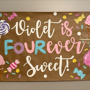Hand Painted Sweets Birthday Party Banner Personalized Custom Sign ...