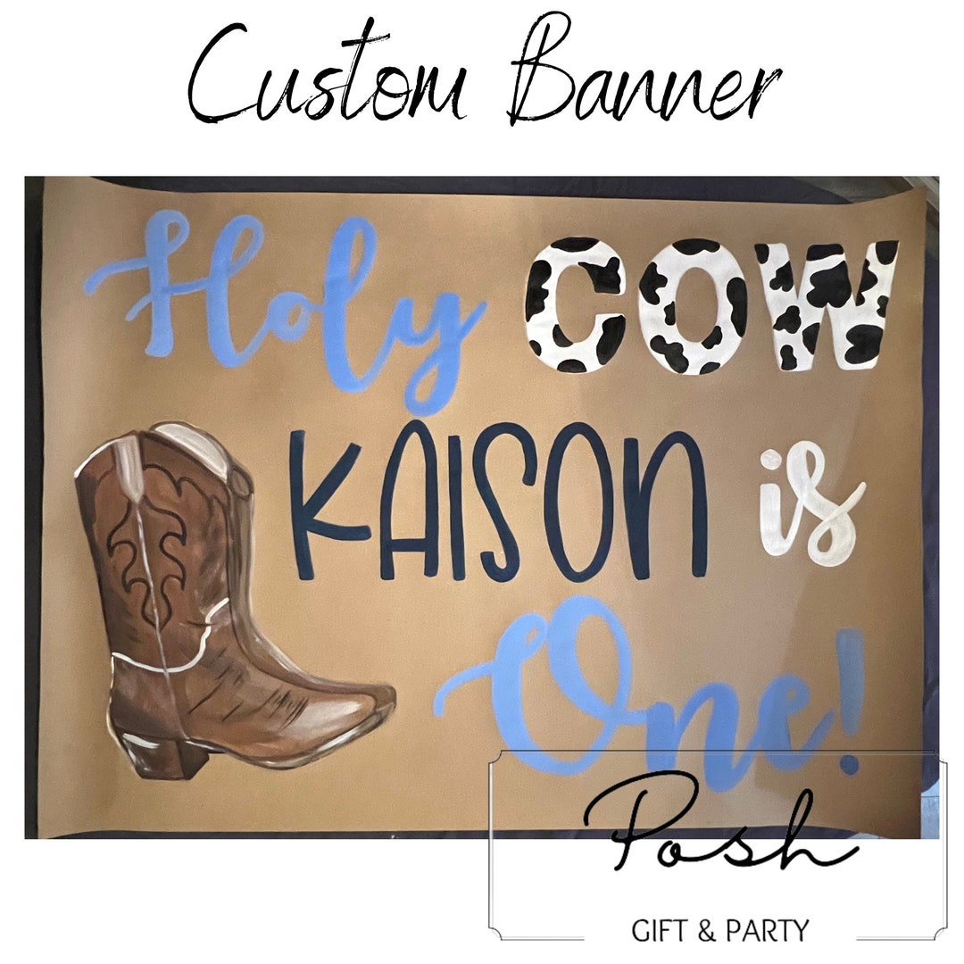 Painted Banner,kraft Paper Banner, Custom Hand Painted, Party Banner ...