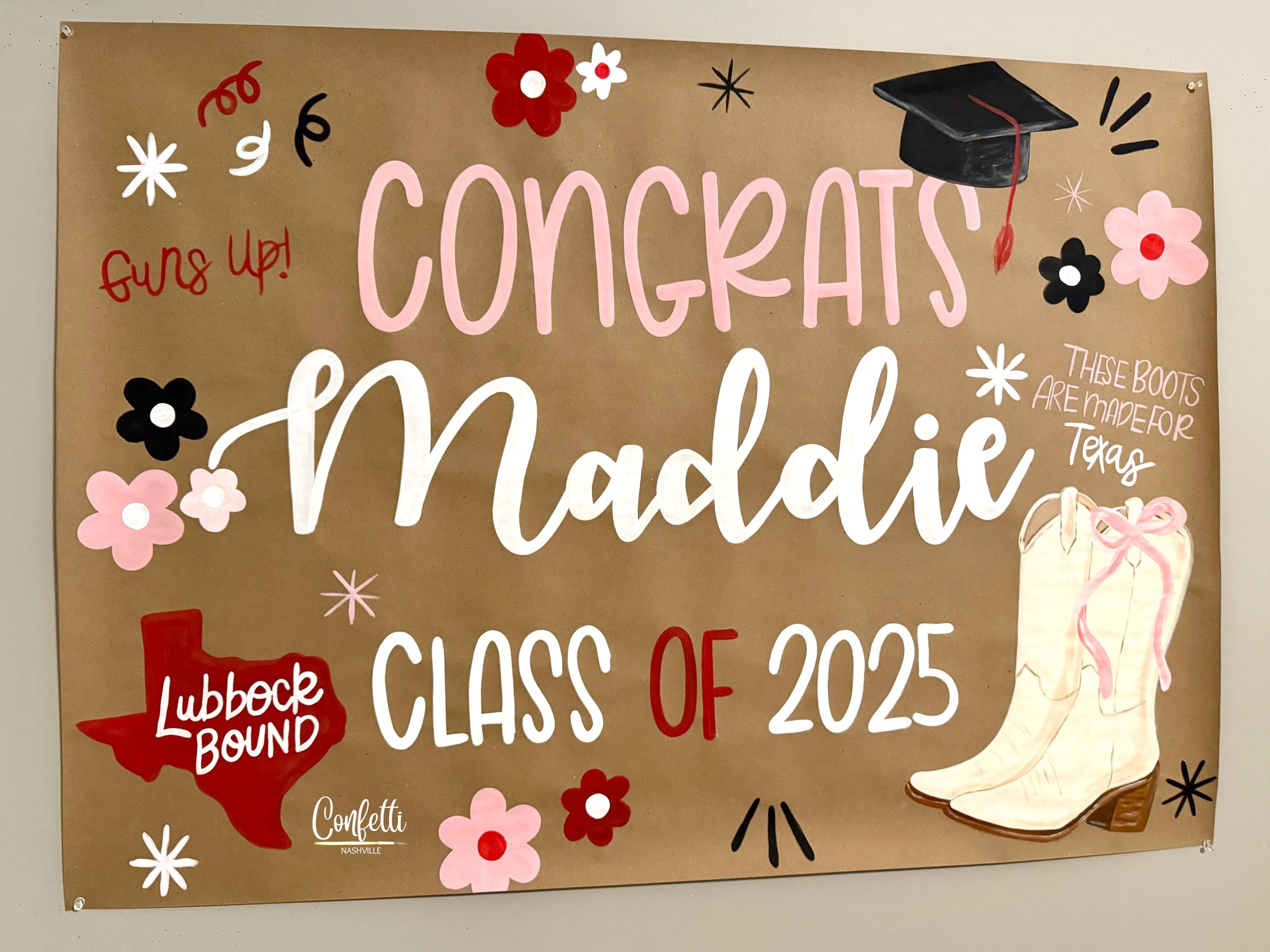 Custom Hand-painted Graduation Banner | Personalized Graduation Party ...