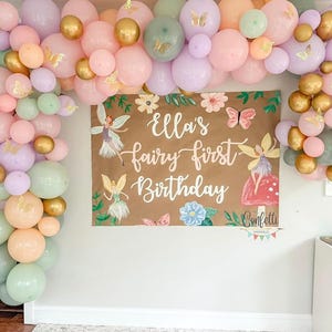Hand Painted Fairy First Birthday Banner - Etsy