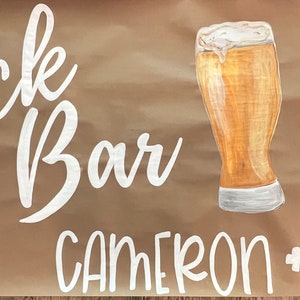 Couples Shower Stock the Bar, Painted Banner Sign, Engagement Party - Etsy