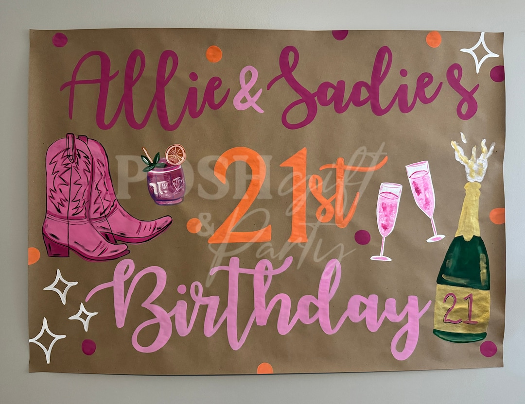 21st Birthday Custom Handpainted Banner Sign - Etsy