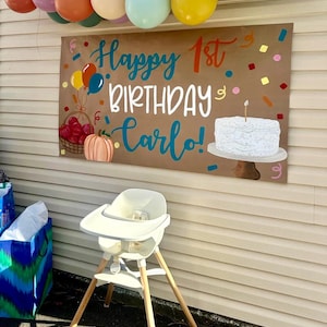 Happy Birthday Banner Hand Painted Sign Personalized and Customizable ...