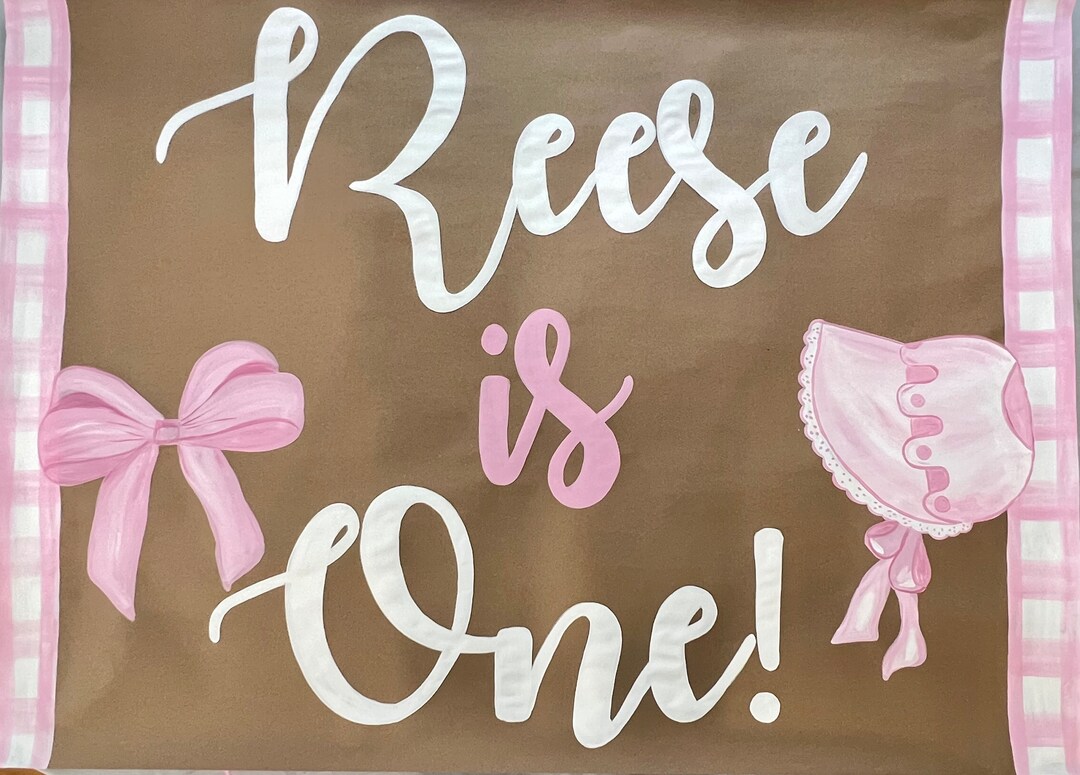 Bonnets and Bows Painted Banner,kraft Paper Banner, Custom Hand Painted ...