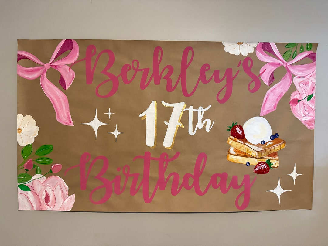 Handpainted Custom Birthday Banner Sign - Etsy