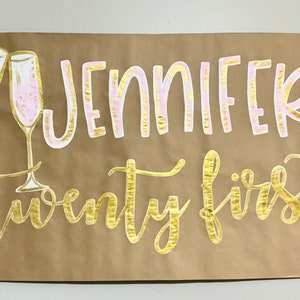 Twenty First Birthday Banner Hand Painted Custom Personalized Sign - Etsy