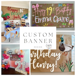 Custom Hand-painted Happy Birthday Banner – Brown Paper Party Decor - Etsy