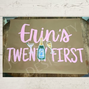 Painted Paper Banner, Birthday Sign, Hand Painted Banner, Engagement ...