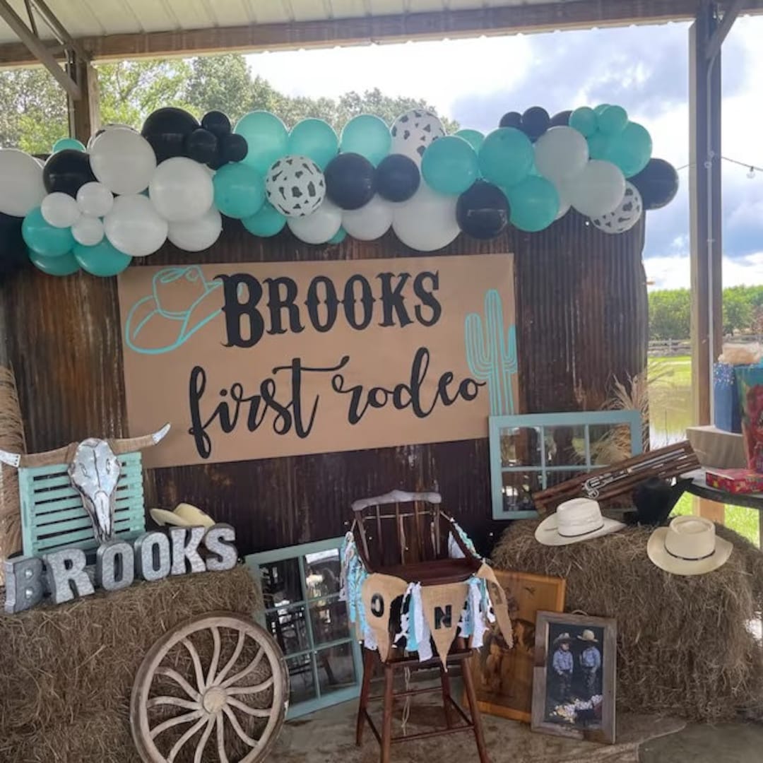First Rodeo Birthday Party Banner Sign Hand Painted Custom Sign - Etsy