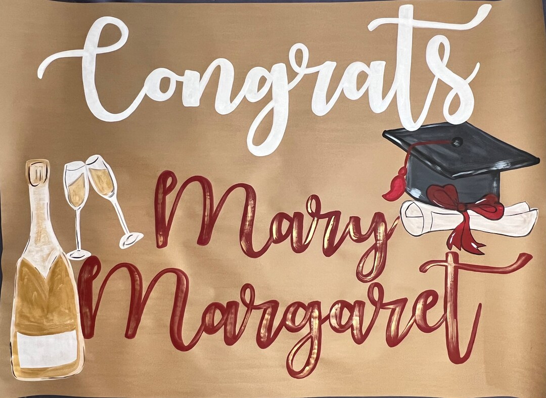 Graduation Banner Painted Paper Sign - Etsy