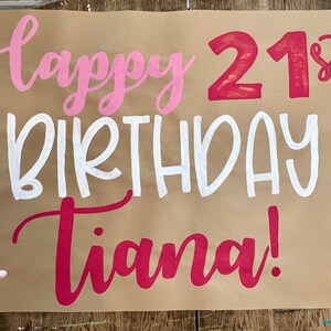 Twenty First Birthday Painted Banner - Etsy