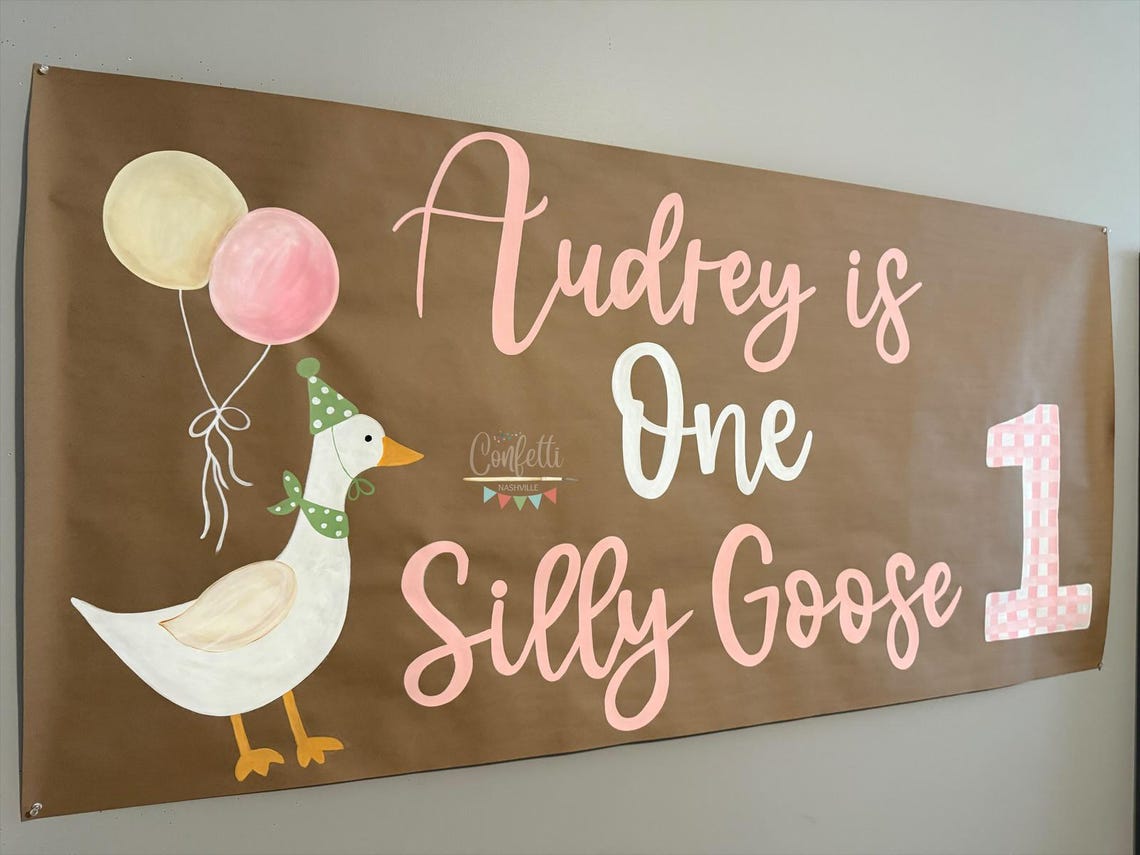 Personalized Silly Goose Hand-painted Birthday Banner - Custom First ...