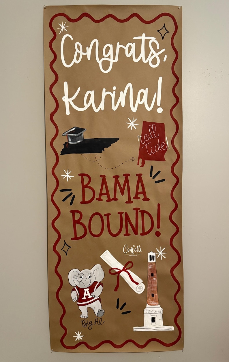 Custom Hand-painted Graduation Banner | Personalized Graduation Party ...