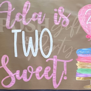 Two Sweet Birthday Painted Party Banner - Etsy