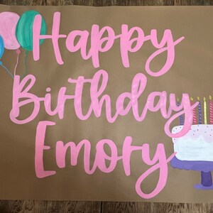 Custom Hand Painted Kraft Paper Banner Paper Banner Party - Etsy