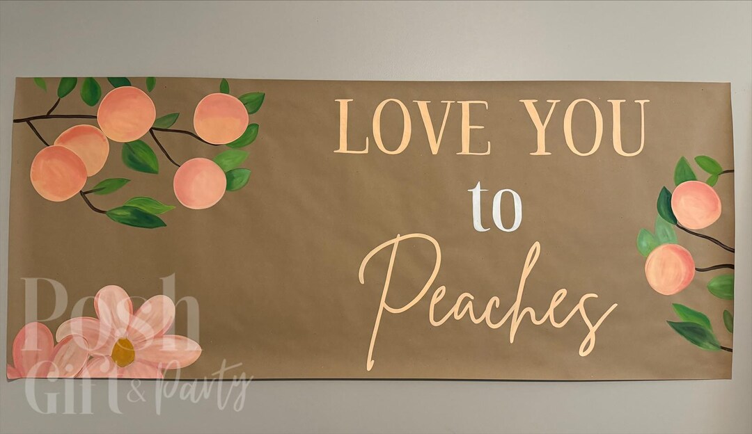 Baby Shower Painted Banner Peach Theme - Etsy