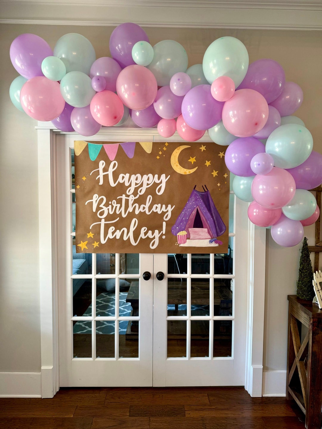 Slumber Birthday Hand Painted Banner, Spa Party, Personalized Sign - Etsy