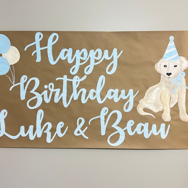 Birthday Banner Brown Paper - Etsy