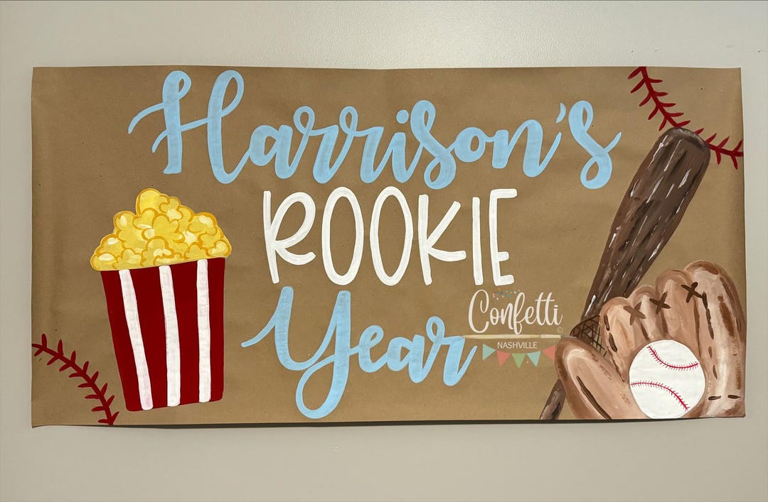 Rookie Year Hand Painted Banner for Baseball Birthday - Etsy