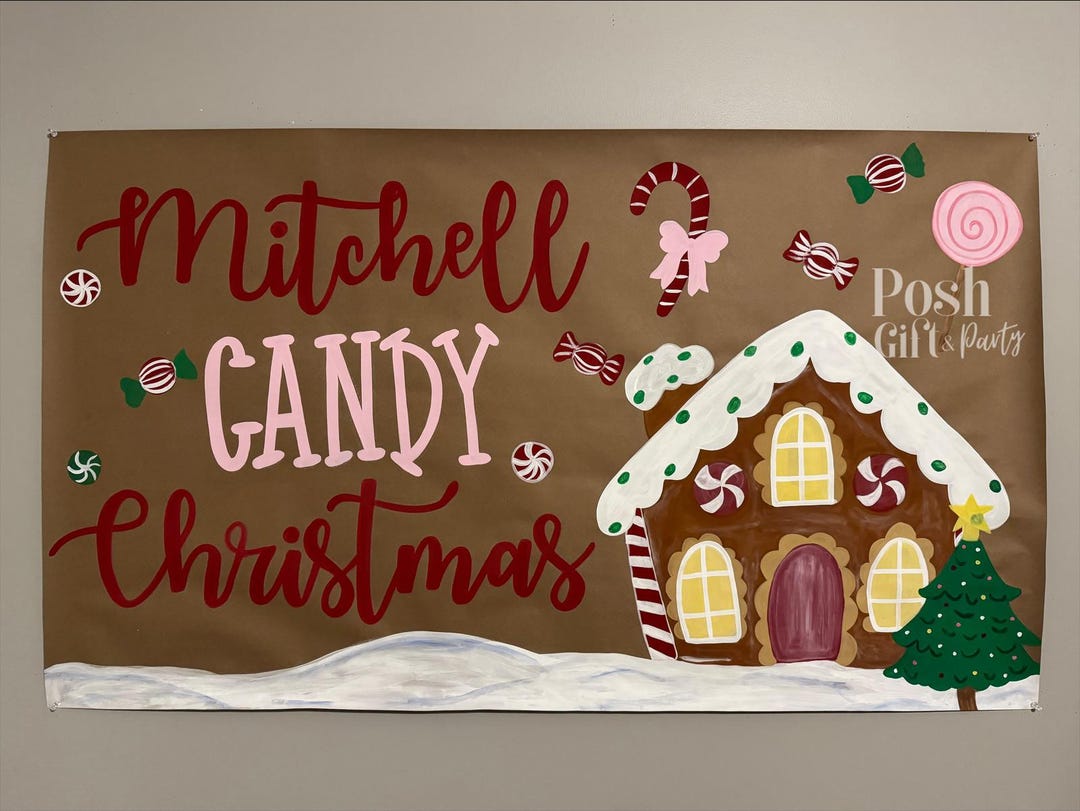Christmas Gingerbread Hand Painted Custom Banner - Etsy
