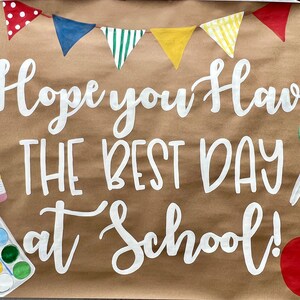 Personalized School Theme Banner: Hand-painted Sign for First Day ...