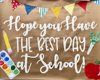 Custom Hand Painted School Party Banner - Etsy