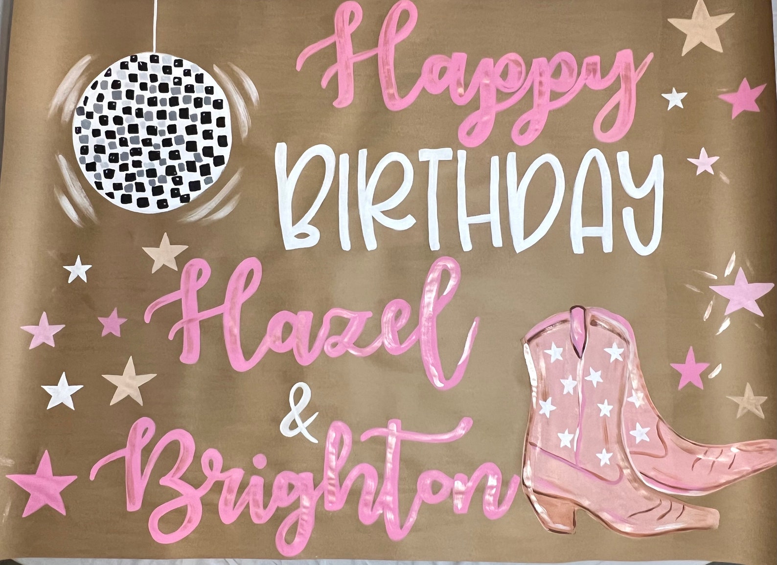 Custom Hand-painted Party Banner: Kraft Paper, Birthday Decor - Etsy