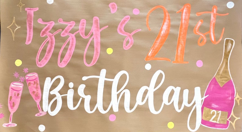 Painted Paper Banner Birthday Sign Hand Painted Banner - Etsy