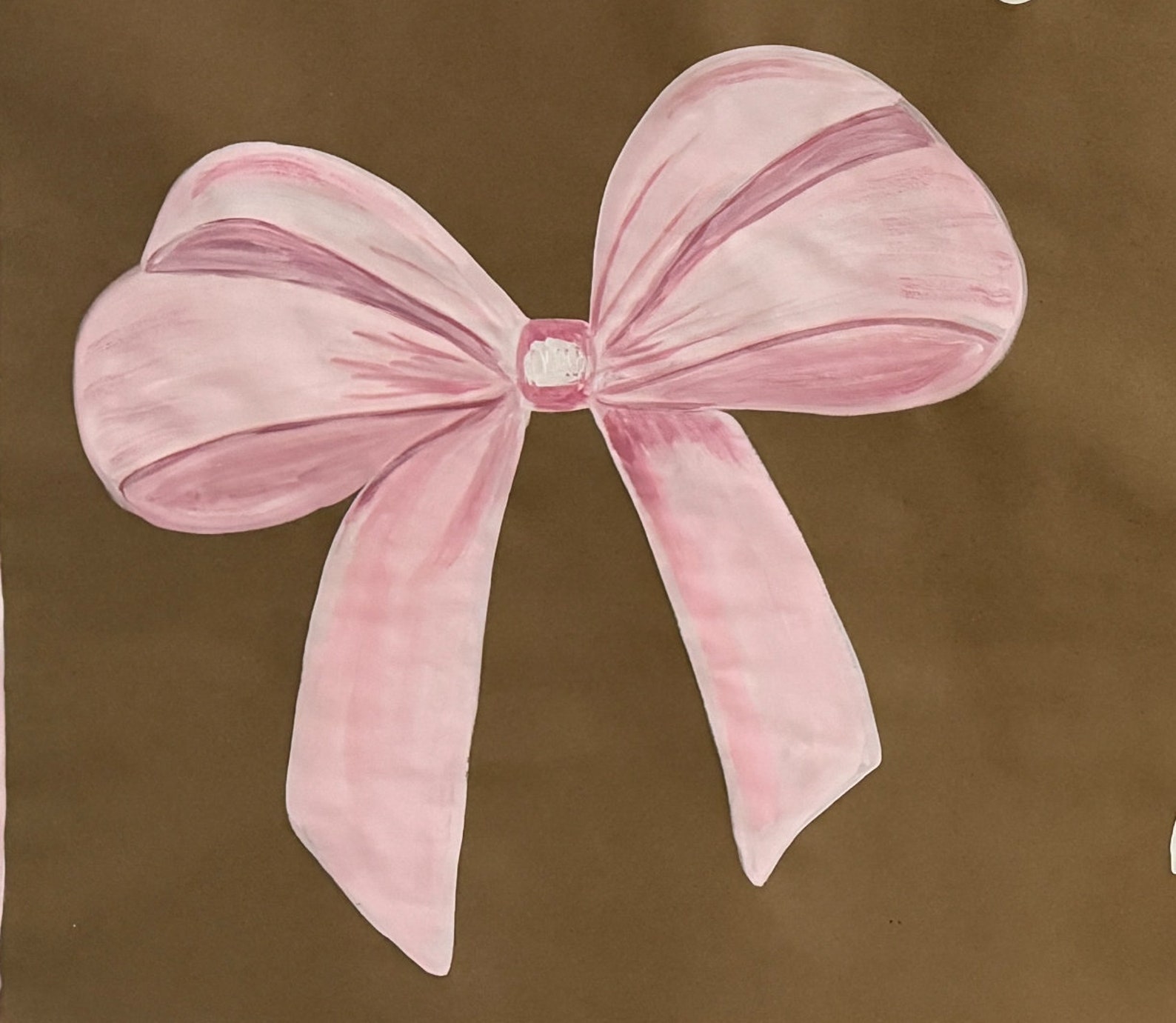 Hand Painted Birthday Banner Bows And Pink Gingham Classic Birthday