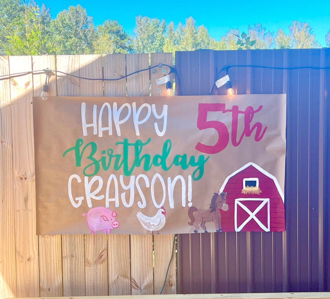 Farm Barn Custom Handpainted Party Banner - Etsy