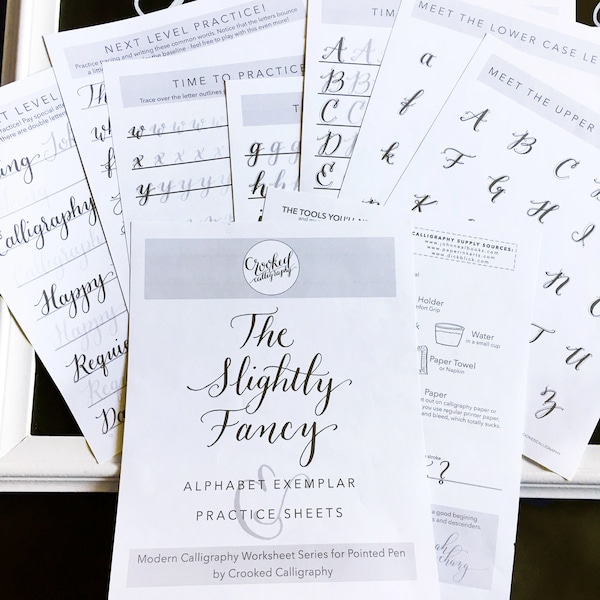 Fancy Calligraphy Practice Sheets - Etsy