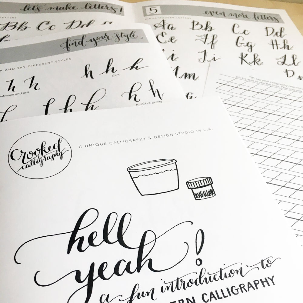 Modern Calligraphy Guidebook - PRINTABLE DOWNLOAD - 2 Alphabets ...