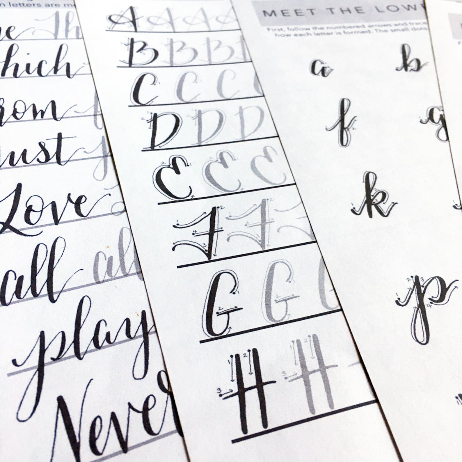 Modern Calligraphy PRINTABLE Worksheet - INSTANT DOWNLOAD - Kinda ...