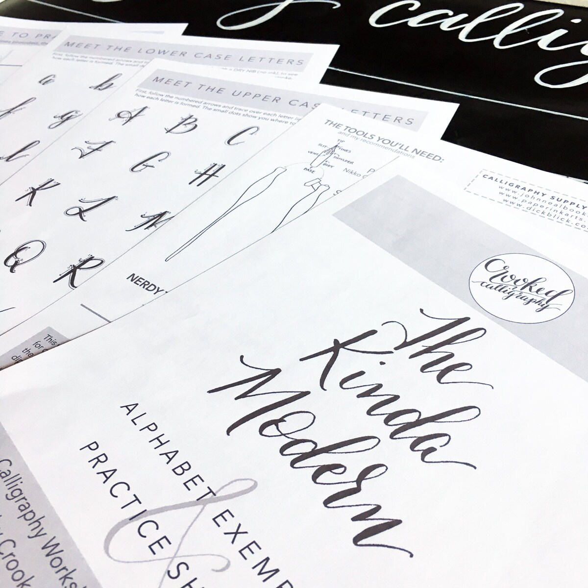 Modern Calligraphy PRINTABLE Worksheet INSTANT DOWNLOAD Kinda Modern ...