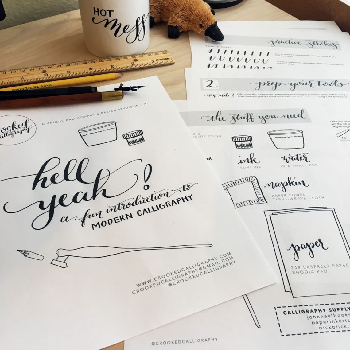 Modern Calligraphy Guidebook - PRINTABLE DOWNLOAD - 2 Alphabets ...