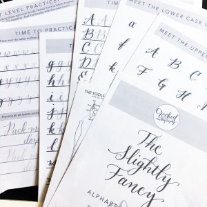 Modern Calligraphy Worksheet - PRINTABLE DOWNLOAD - Slightly Fancy ...