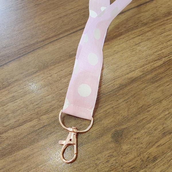 Pink Polka Dot Lanyard - Etsy