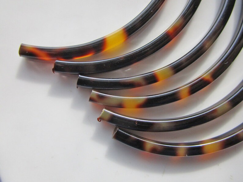 6 Tortoiseshell Plastic Curved Pieces 73mm X 4mm - Etsy