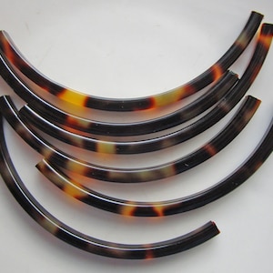 6 Tortoiseshell Plastic Curved Pieces, 73mm X 4mm - Etsy