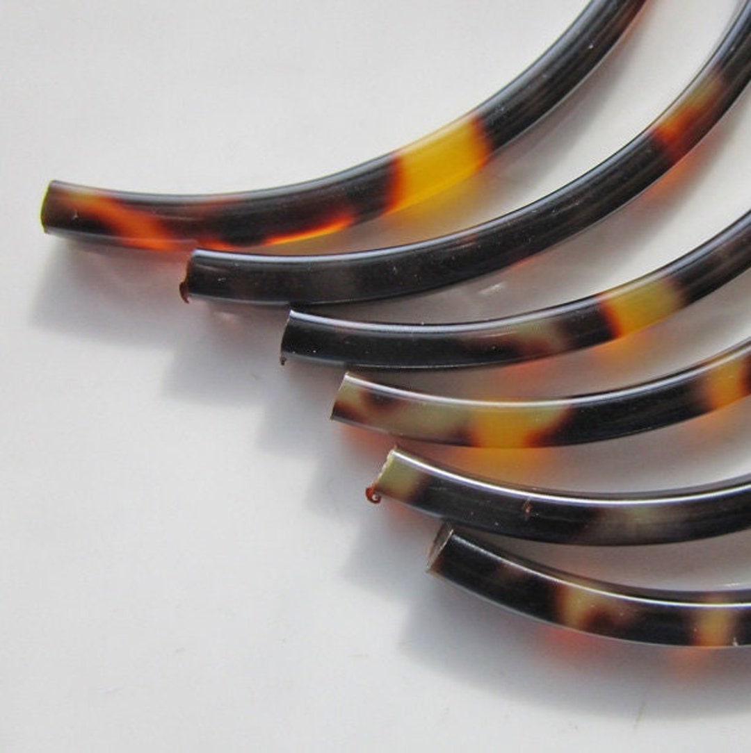 6 Tortoiseshell Plastic Curved Pieces, 73mm X 4mm - Etsy