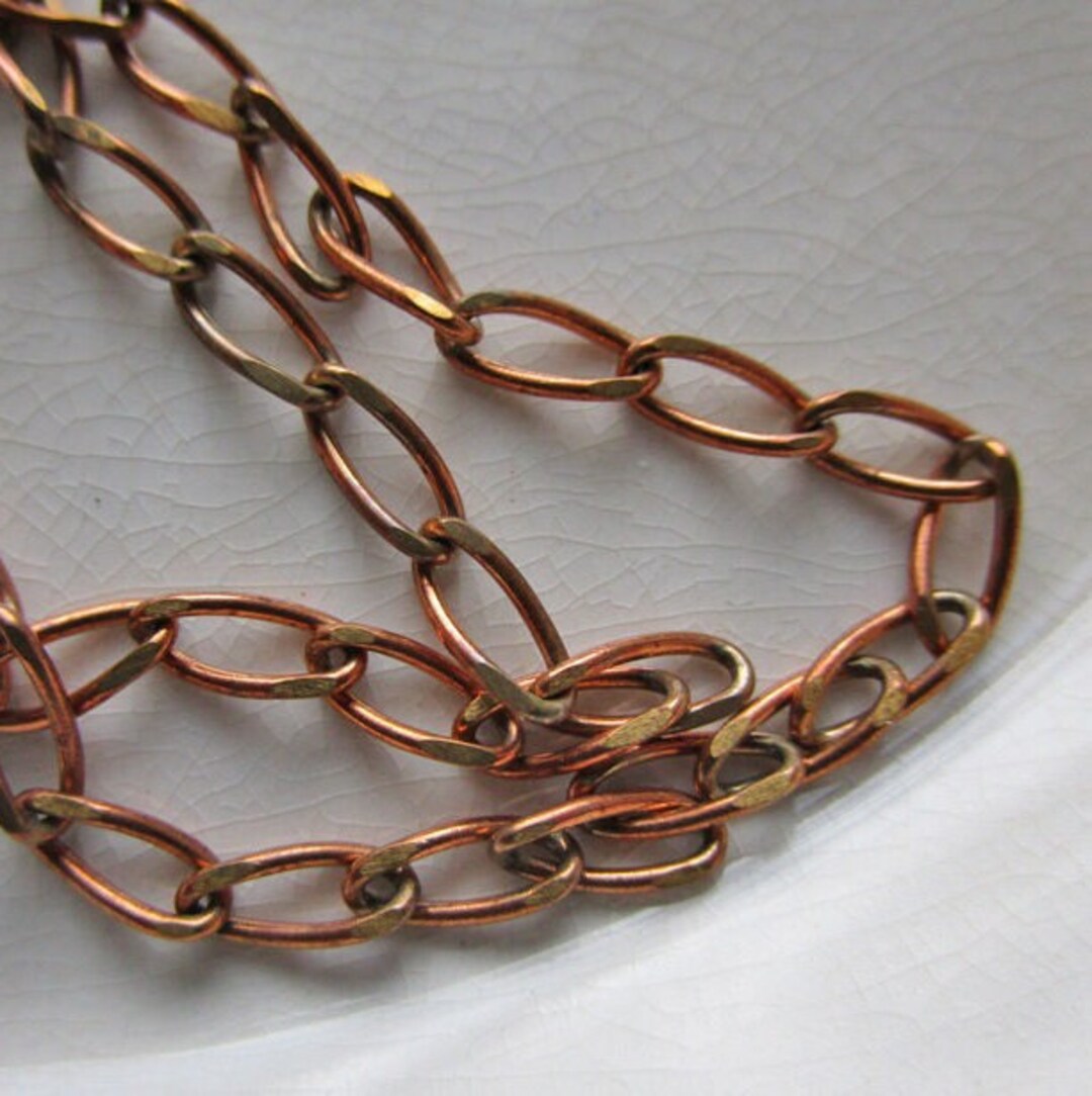 Vintage Copper-plated Brass Oval Curb Chain, 3mm Wide X 36 Long - Etsy
