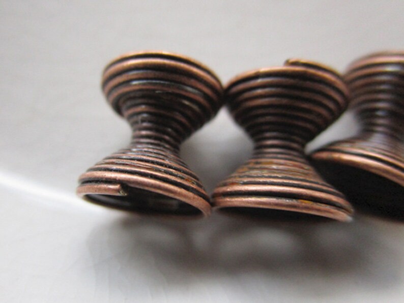 Vintage Brass Hourglass or Spool-shaped Beads With Concentric | Etsy