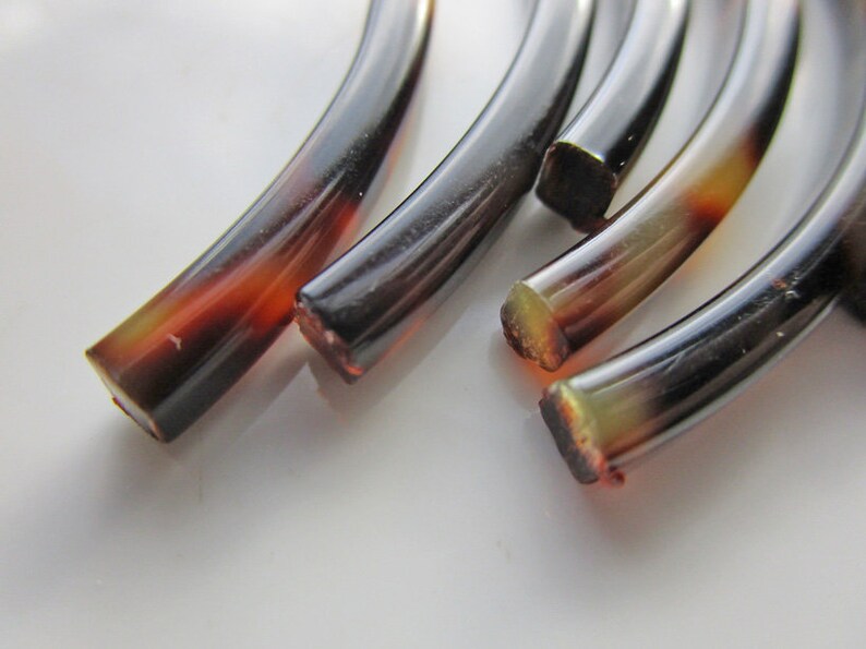 6 Tortoiseshell Plastic Curved Pieces 73mm X 4mm - Etsy