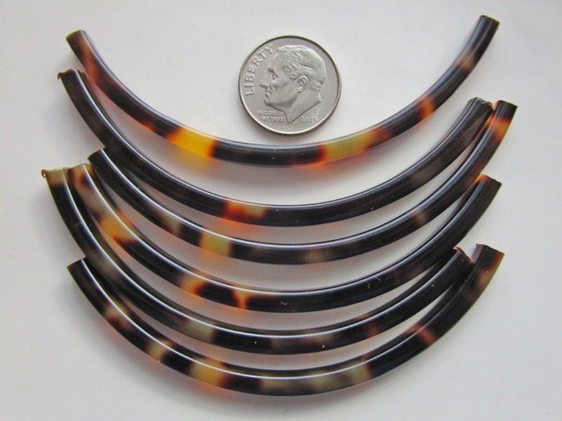 6 Tortoiseshell Plastic Curved Pieces 73mm X 4mm - Etsy