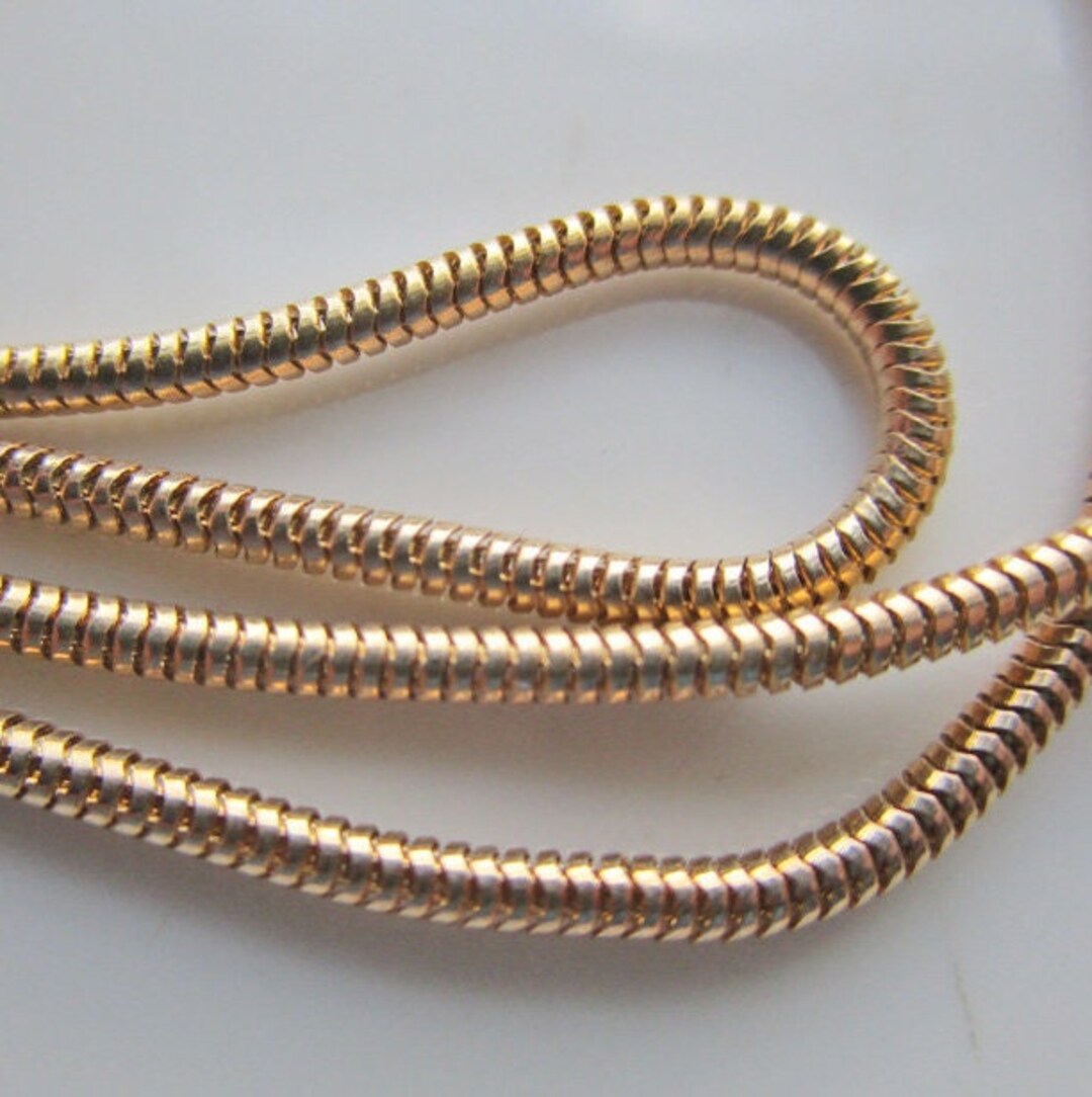 Finished Brass Snake Chain Necklace With Steel Clasps, 23 Long X 2mm ...